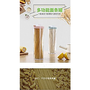 AARPIK Kitchen Storage boxCreative Storage jar Sealed Storage Noodle Kitchen Hanging Noodle Storage Box Round Pasta Storage Bucket Blue