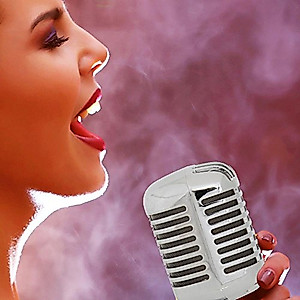 Pyle Classic Retro Dynamic Vocal Microphone - Old Vintage Style Metal Unidirectional Cardioid Mic with XLR Cable - Universal Stand Adapter - Live Performance Studio Recording - PDMICR68SL (Silver)