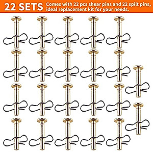 22 Pcs Shear Pin+ 22 Pcs Cotter Pin for Snowblower, Replace 738-04124 & 714-04040, Compatible with MTD Craftsman Cub Cadet Troy-Bilt Snow Throwers, Premium Shear Pins Replacement for Winter Snow Day
