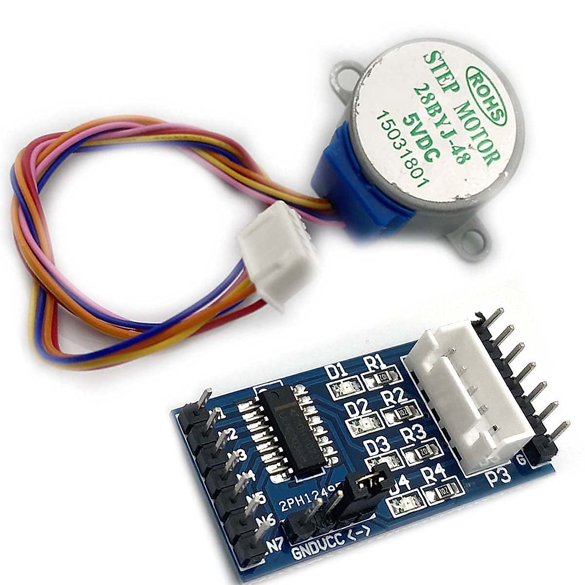 Kiro&Seeu DC5V 28BYJ-48 Stepper Motor with ULN2003 Drive Boards Blue Compatible with Arduino (5V)