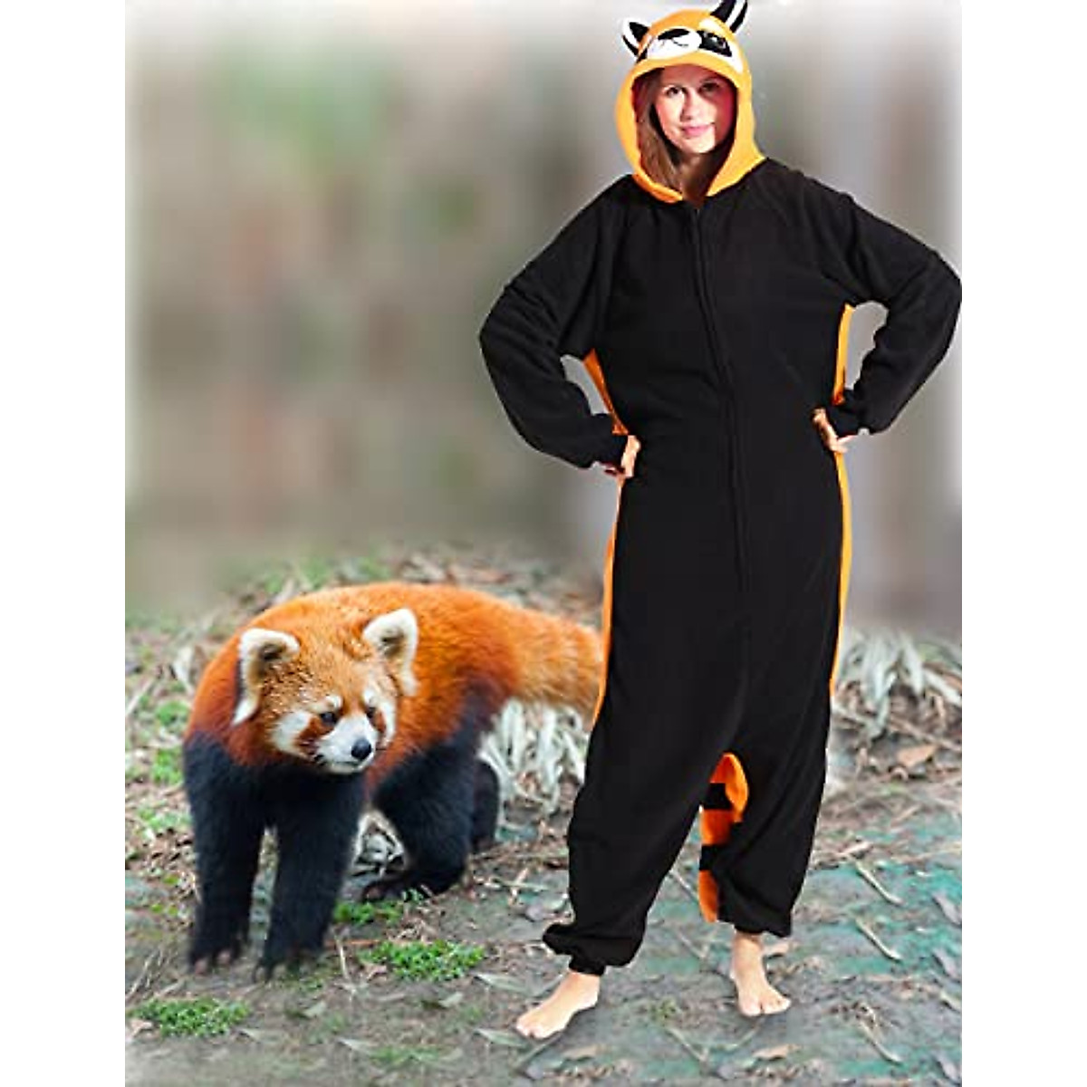 ofodoing Adult Animal One-piece Pajamas Cosplay Animal Homewear Sleepwear Jumpsuit Costume for Women Men