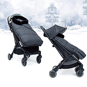 Baby Bunting Bag, Footmuff for Stroller Warm Sleeping Bag for Pushchair Stroller and Car Seat, Black