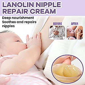 Organic Nipple Balm, 30g, Lanolin Nipple Butter Gentle Moisturizing Prevent Chapping Baby Nipple Repair Cream for Nursing Mom Lactating Mother