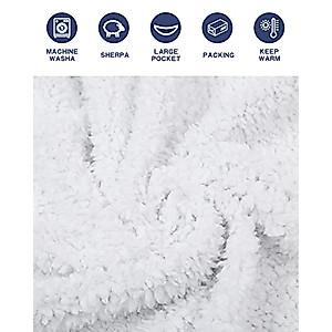 Oversized Wearable Blanket Hoodie,Unisex Sherpa Blanket, Super Soft Cozy Blanket Hoodie, Oversized Sweatshirt Size with Pocket for Adult Women Men