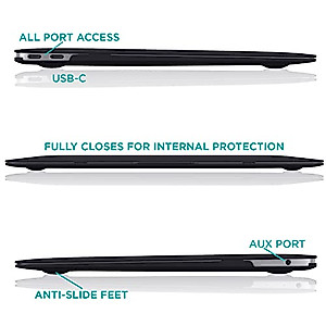 Kuzy Compatible with MacBook Air 13 inch Case 2020 2021 2018 MacBook Air M1 Case Hard Shell MacBook Air 2020 Case Cover A2337 MacBook Air Case A2179 A1932 Laptop Case MacBook Air 13 inch, Black