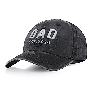 New Dad Gifts, Dad Hats for Men, First Time Dad Gifts, Dad Est 2024, New Father to be Gifts, Promoted to Dad Gifts for Expecting Dads from Wife, Christmas Fathers Day Adjustable Dad to be Baseball Cap