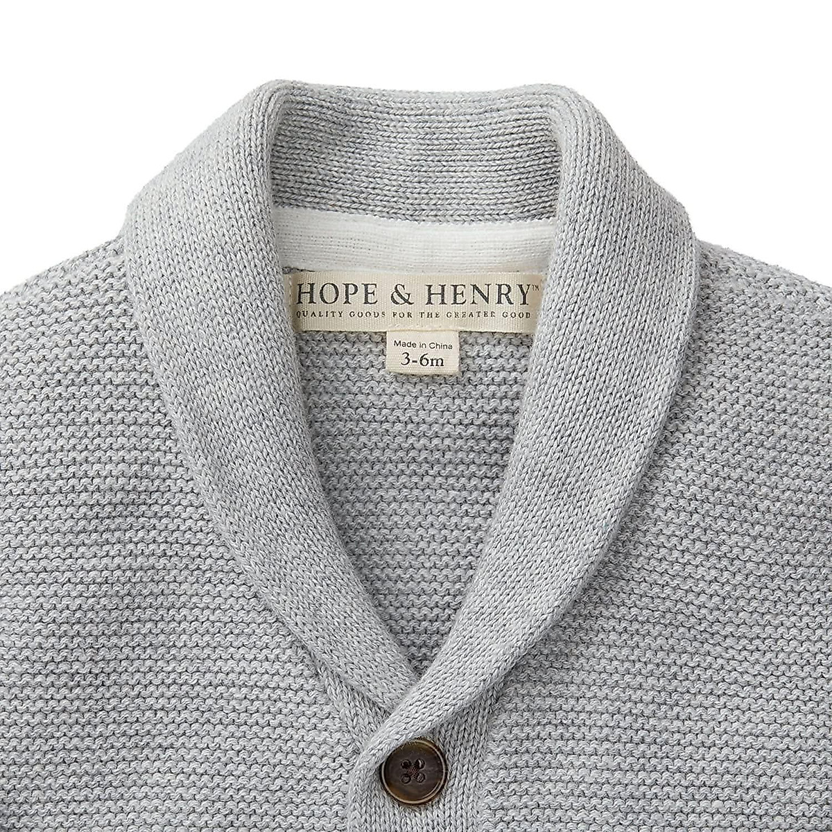 Hope & Henry Layette Boy Grey Cardigan and Sweater Leggings Set