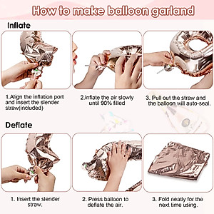 Janinus Bride To Be Balloons Garland Rose Gold Bachelorette Party Decorations Kit Bridal Shower Balloons Arch Kit With Champagne Bottle Balloon And Ring Balloon For Bridal Rose Gold Party Decorations