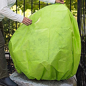ANPHSIN 3 Pcs Green Plant Freeze Protection Covers- 39.3 × 19.6 Inch Horizontal Shrub Tree Plant Protection Wraps Covers Bags Frost Blanket with Drawstring for Winter Outdoor Garden Plants