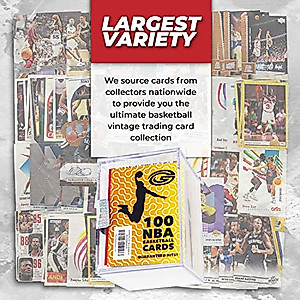 Assorted Set of 100 Basketball Trading Cards - All New Condition Cards - Perfect Starter Set for Kids, Adults, & Collectors - Potential Superstar and Hall of Fame Cards Available - Retail Packaging