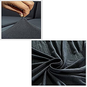 OQOPO 2/3/4 Seater Stretch Sectional Sofa Cover L Shaped Sofa Cover,Easy to Use Non-Slip Furniture Protector Sofa Cover for Living Room,2+4 Seater,Blue