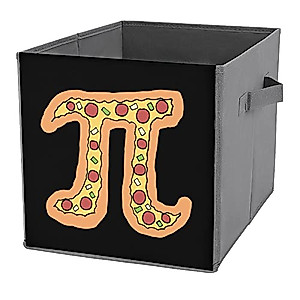 Pizza Pi Large Cubes Storage Bins Collapsible Canvas Storage Box Closet Organizers for Shelves