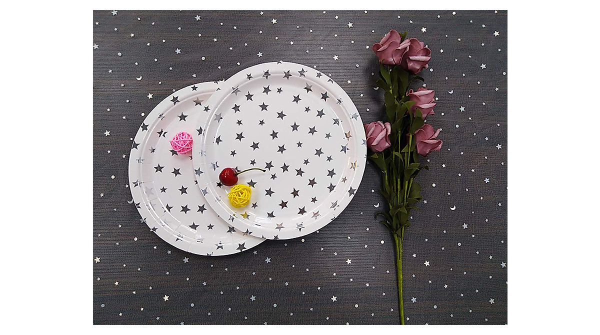 Ottin Star Paper Plates 9'' 48 Count - Elegant Party Dinnerware