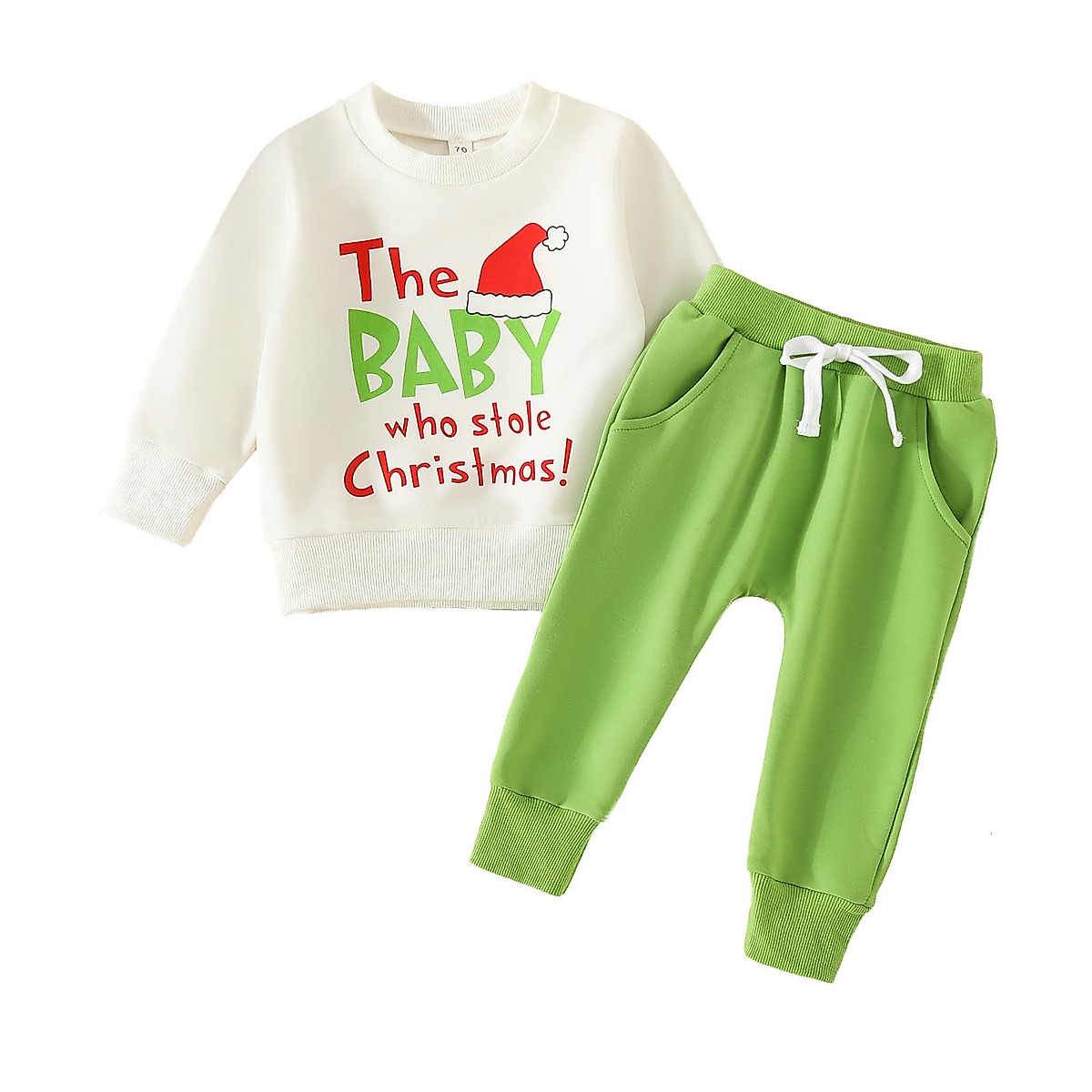 Junsyuffk Anime Christmas Sweater Toddler Baby Girl Christmas Outfits Santa Print Crewneck Pullover Sweatshirt Jogger Pants Sets Xmas Clothes Christmas Advent Calendar