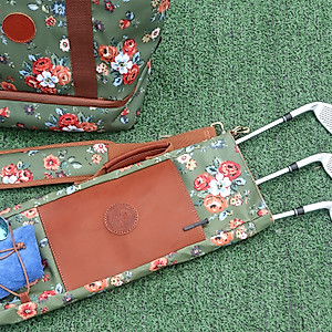 TOURBON Canvas Golf Bag for Women Driving Range Travel Course Club Carry Case