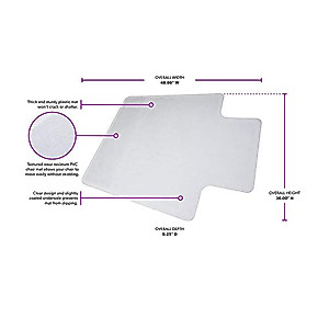 OFM Office Chair Mat for Hardwood Floor - Easy Glide Computer Desk Chair Floor Mat - Plastic Rolling Mat for Hard Floors for Work, Home, Gaming with Extended Lip (36” x 48”)