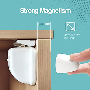 PEEKABOO Baby Proofing Magnetic Cabinet Locks For Babies - Child Locks For Cabinets - (12 Locks 2 Key Set)