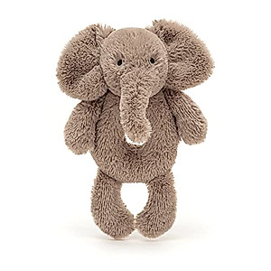 Jellycat Smudge Elephant Soft Plush Baby Toy Ring Rattle