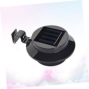 Uonlytech Outdoor Lantern 3 White Yard Gutter Lights Outdoor Post Fence Roof Lamp Warm Light Environmental Black Solar LED Wall/Cap Step Garden for Powered Led Outdoor Lights