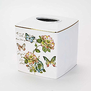 Avanti Linens - Tissue Box Cover, Decorative Home Decor (Butterfly Garden Collection)