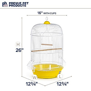 Prevue Hendryx SP31999Y Classic Round Bird Cage, Yellow