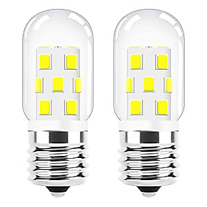 LED Microwave Light Bulb Over Stove Appliance 8206232A 40W Incandescent Equivalent, E17 LED Bulb Dimmable for Refrigerator, Range Hood, 3W 380LM Daylight White 6000K, T7 Intermediate Base, Pack of 2