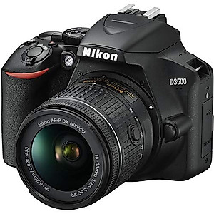 Nikon D3500 DSLR Camera with 18-55mm Lens (1590) Advanced Bundle with Bag, Extra Battery, LED Light, Mic, Filters and More (Renewed)