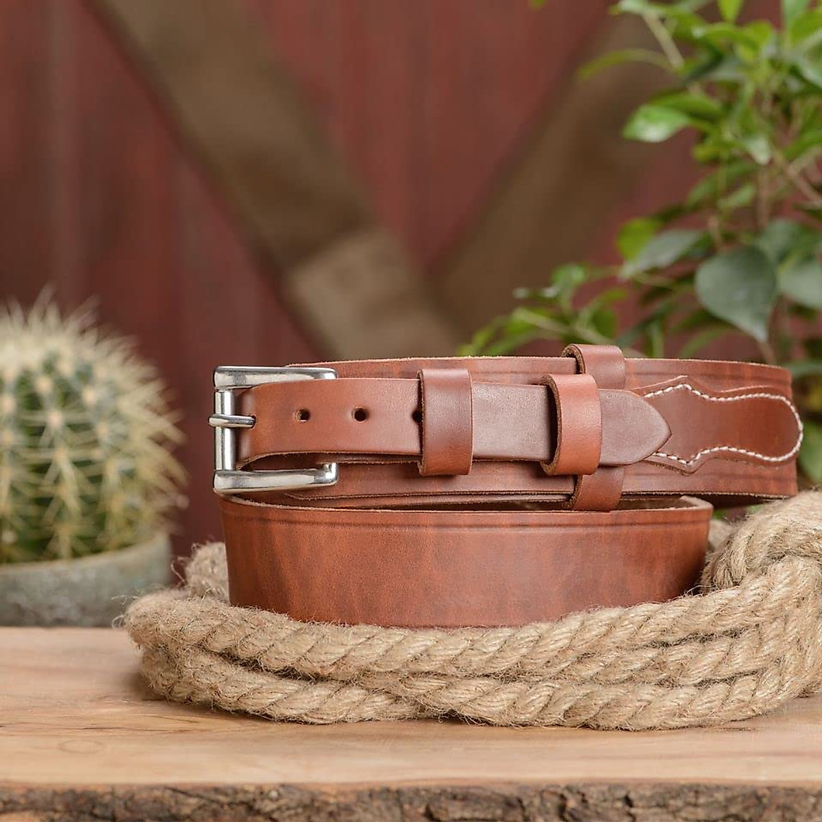 Bullhide Belts Mens Leather Belt for Work, Casual, Dress, 1.75" Wide, Tan, 36"