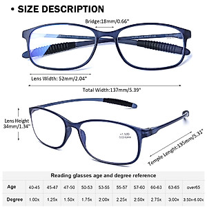 AQWANO Reading Glasses Men Women Computer Blue Light Blocking, 4 Pack Lightweight TR90 Flexible Frame Comfort Durable Readers Glasses, +1.25