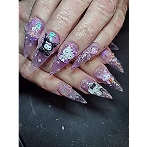 77 PCS Nail Charms, OWCATH Kawaii Nail Charms Slime Charms 3D Nail Art Charms Flatback Resin Charms, for Nail Art Decorations Supplies