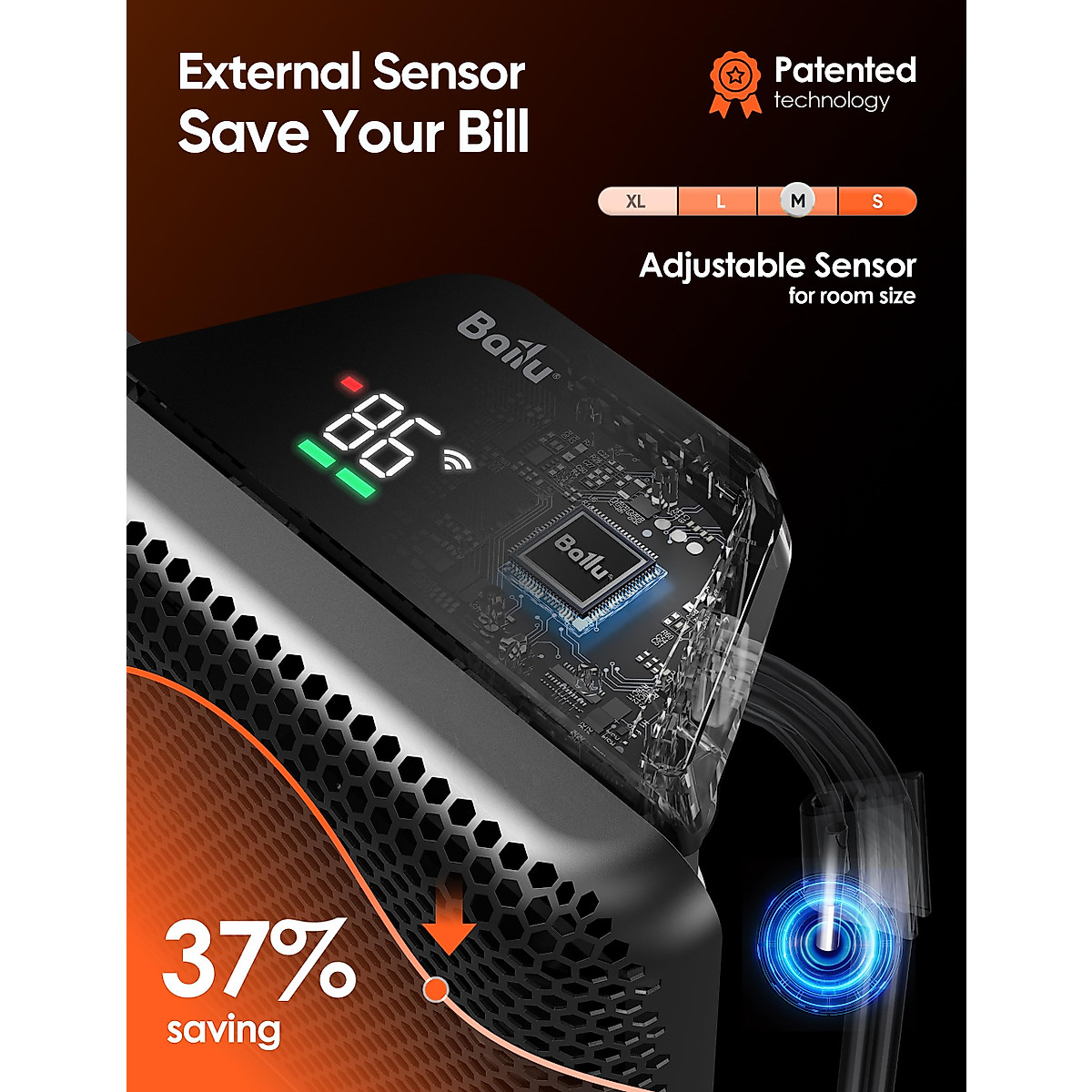 Ballu Convection Panel Space Heater,Whole Room Electric Space Heater Indoor with Program Thermostat,Wifi App,Portable Standing Wall Mount,Heater Indoor Use Large Room,Work with Alexa