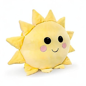 KINREX Yellow Sun Plush – Cheerful Cuddly Sun Stuffed Toy and Pillow for Kids, Bright Soft Sun Plushie, Perfect for Nursery and Playroom Decor, Measures 22 Inches
