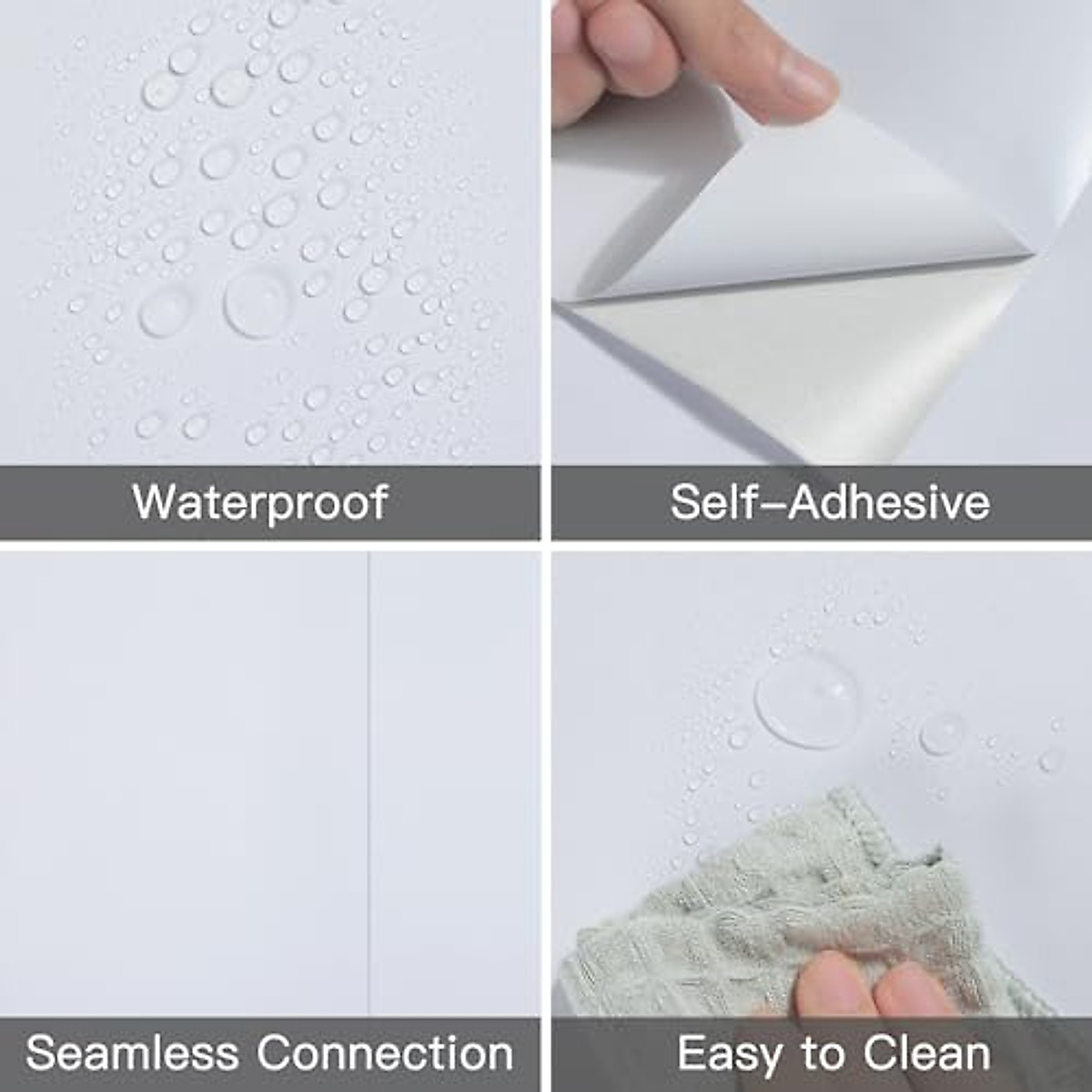 Fixwal 17.3" x 335" Contact Paper Peel and Stick, Wallpaper Paper for Cabinets, PVC Self Adhesive and Removable Wallpaper for Desk Drawer Shelf Liner Wall Kitchen Furniture, White