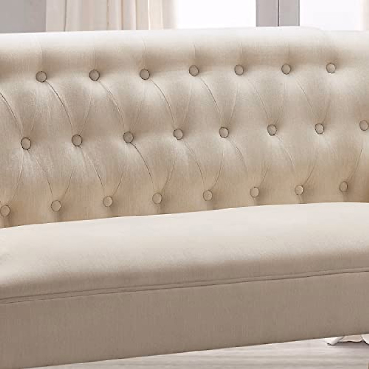 Rosevera Drennan Loveseat para Sala Love Seats Furniture Sofa in a Box Couches for Living Room Settee, Standard, Velvet Pearl Beige