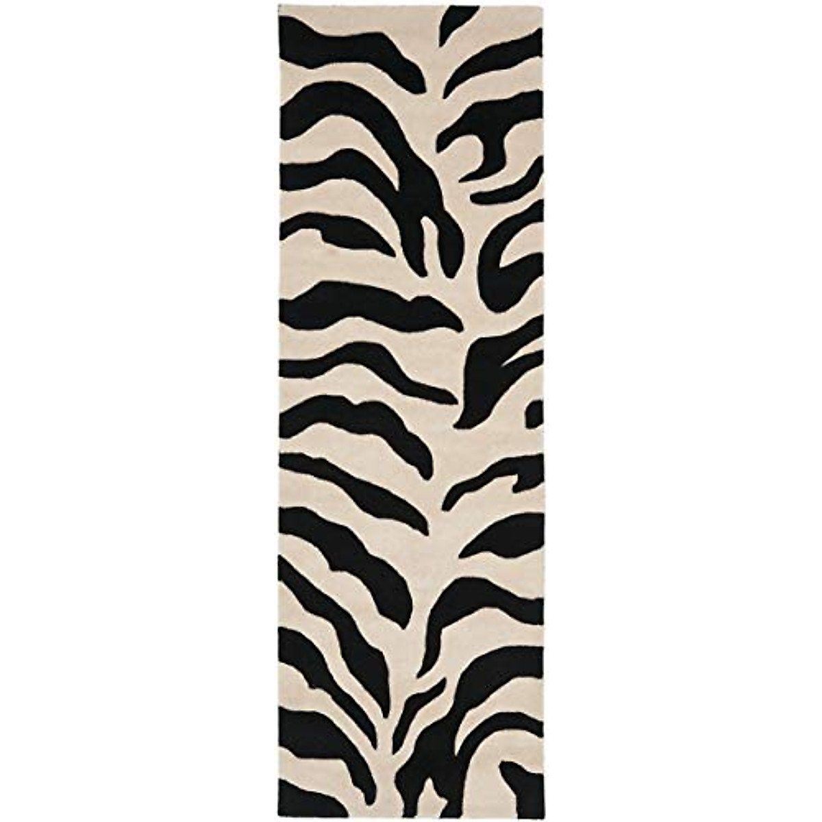 SAFAVIEH Soho Collection 2'6" x 8' Beige / Black SOH784A Handmade Premium Wool & Viscose Runner Rug