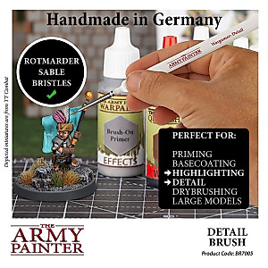 The Army Painter Wargamer: Detail - Fine Detail Paint Brush with Rotmarder Sable Hair - Small Paint Brush, Model Paint Brush for Miniature Paint Sets & Fine Tip Paint Brushes for Miniature Painting