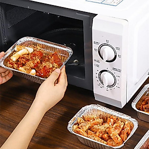 HOGOWARE 10-Pack 8x8 Foil Pans 40oz Square Aluminum Baking Pans Heavy Duty Disposable Oven Trays for Cake Roasting Casserole Brownies Bread Pie Large Food Containers Portable Cooking Tin Foil Pans