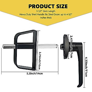 Hurrikom 5-1/2" L-Handle Lock kit, Shed Door Latch with 5 Keys, 5-1/2" Stem Shed L-Handle Lock Kit for Sheds Doors, Playhouses, Chicken Coops,Camper, RV, Garage Door(Black).