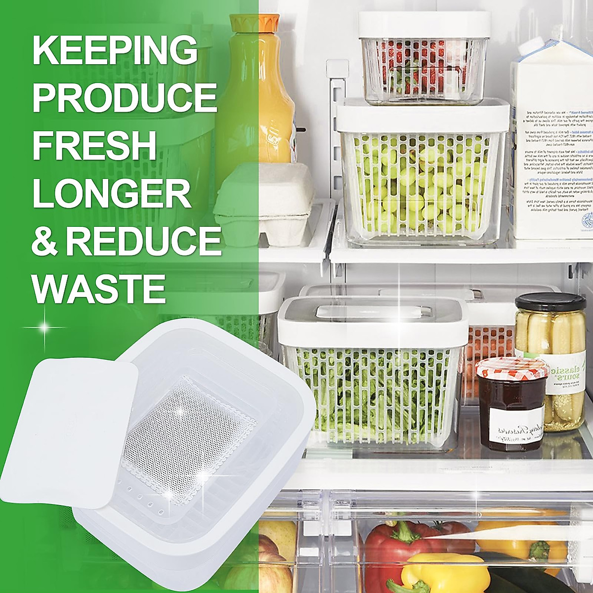 PROKITCHEN Carbon Filter Refills Compatible with OXO Greensaver Produce Keeper & Crisper Inserts, Compatible with Bluapple Produce Saver Balls, Filter Refill Bags, Keep Fresh Packet Refills, 8PCS