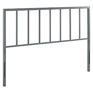 Modway Tatum Modern Farmhouse Metal Queen Headboard in Black