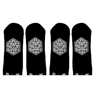 Nerd Gifts D20 Gift Set Lucky Gamer Socks Crit Hit Socks Natural 20 RPG 2-Pairs Novelty Crew Socks