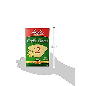Melitta #2 Cone Coffee Filters, Natural Brown, 40 Count