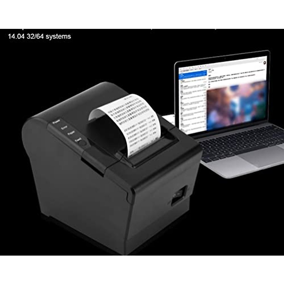 80mm Receipt Thermal Printer Auto Cutting Paper Bluetooth Wireless 3 inch Bill QR Code Barcode USB Bluetooth iOS Android (USB+Bluetooth Port)