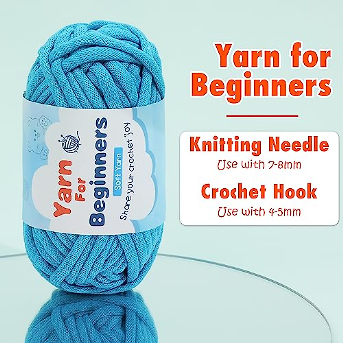 Hssugi Easy Yarn for Beginners, 4x50g Beginner Yarn with Easy-to-See Stitches, Beginner Chunky Yarn with Crocheting Accessories for DIY Crocheting Projects