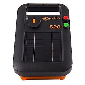 Gallagher S20 Solar Energizer - Powers up to 12 miles / 40 acres of single-wire fence. Ideal for temporary grazing applications, livestock and pet containment