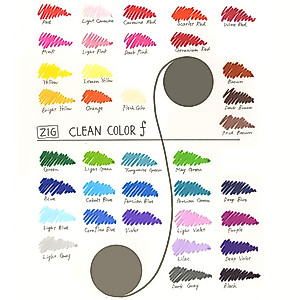 Kuretake ZIG CLEAN COLOR f 36 colors set, 0.5 mm & 1.2 mm, AP-Certified, Odourless, Xylene Free, Suitable for dark paper, Perfect for illustrating, sketching, designing and cartooning. Made in Japan