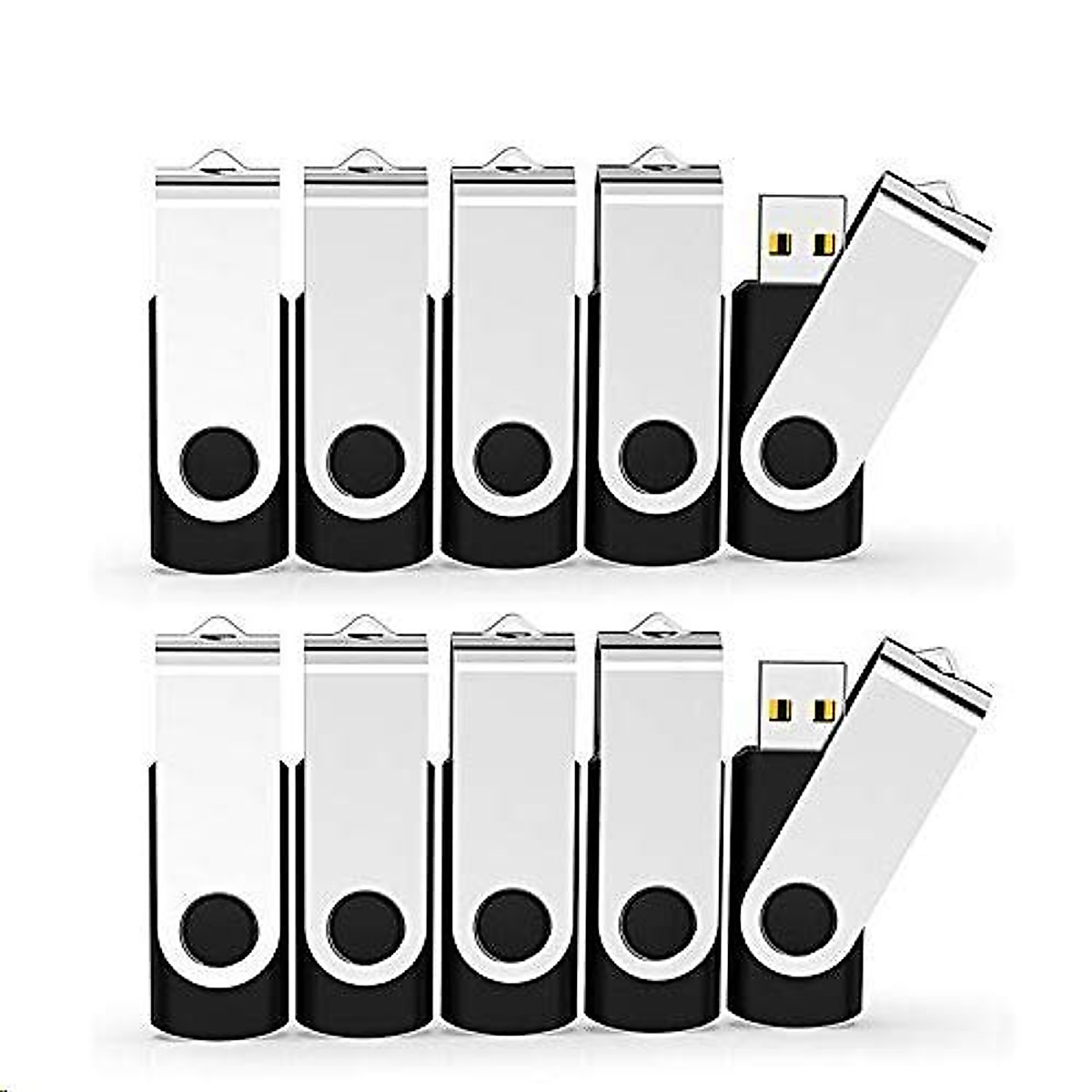 20 Pack Bulk 8GB USB Flash Drive, MONGERY USB 2.0 Memory Stick Swivel Thumb Drives Jump Drive for PC Laptop Computer (20Pack, 8GB)