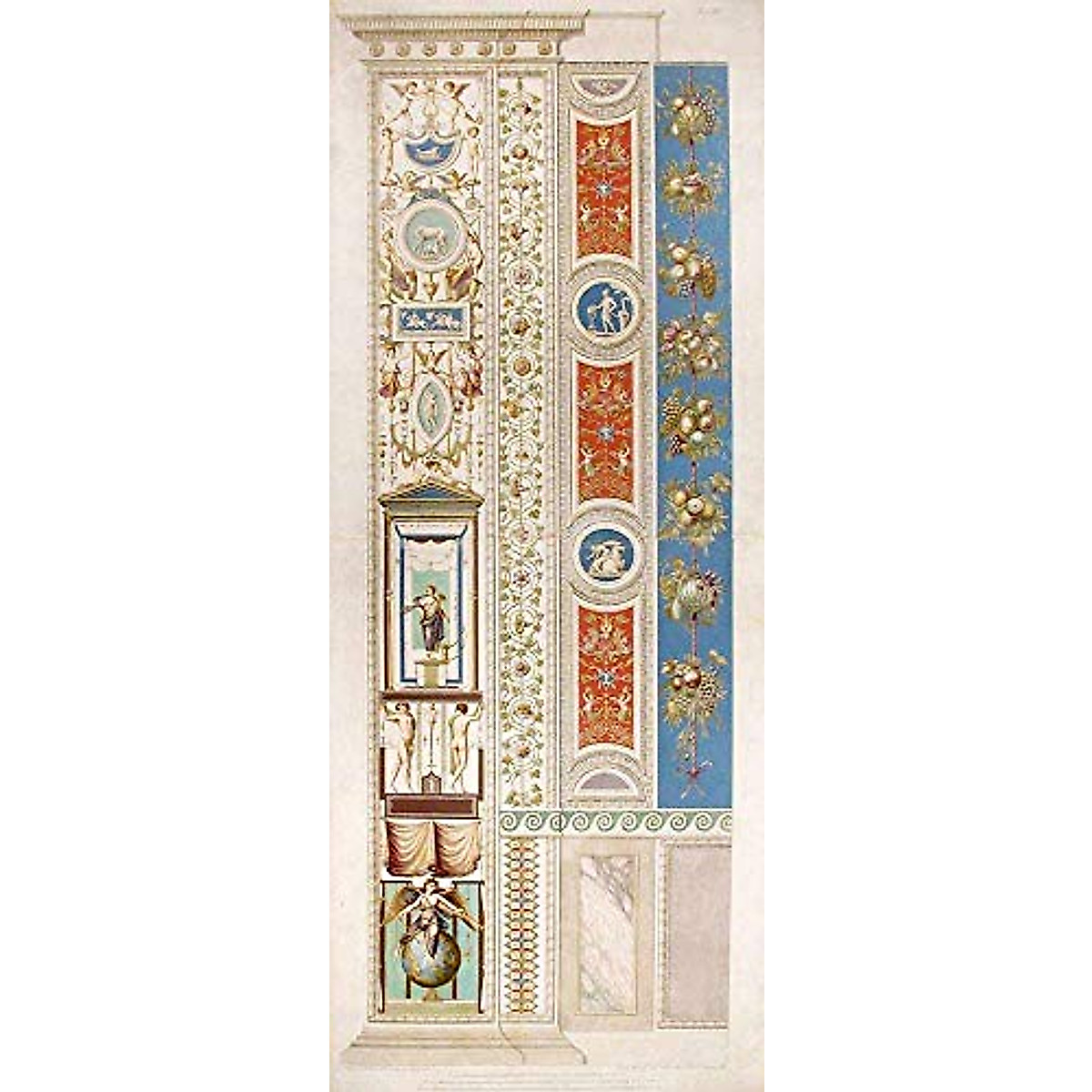 Decorative pilaster with fruit, flowers, and tendrils