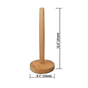 Yistao Wood Paper Towel Holder, Wooden Paper Towel Holder Countertop Standing Paper Towel Organizer Roll Dispenser for Kitchen Countertop & Dining Table