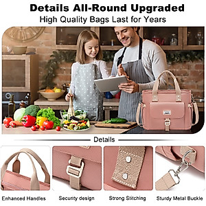 Weitars Lunch Bag for Women Work,Insulated Lunch Box Extra Large Lunch Tote Bag,Wide-Open Tote Cooler Bag With Removable Shoulder Strap with Side Pocket,Lunchbag For Picnic Hiking School Beach